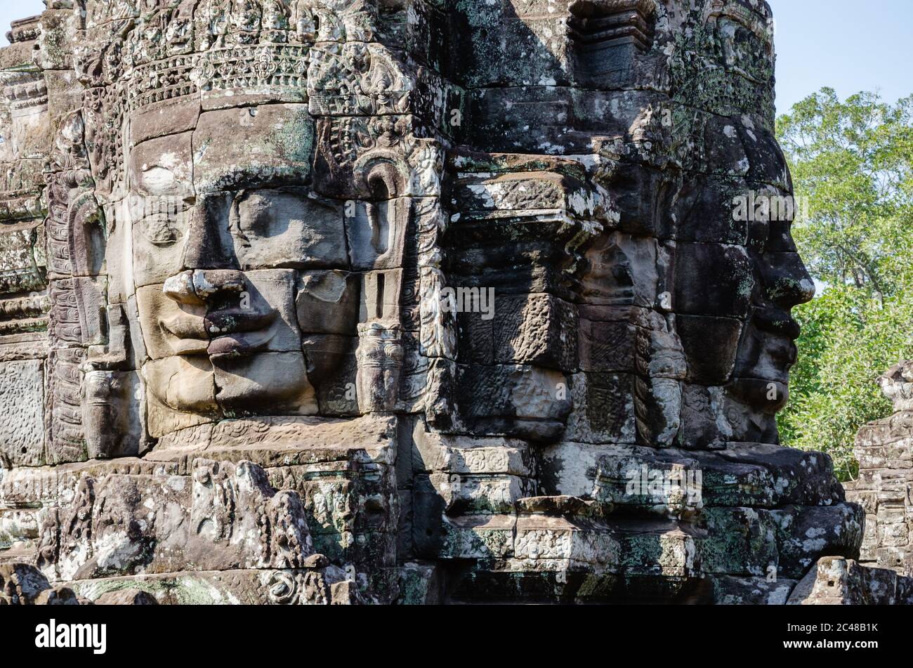 Smiling Faces of Bayon Temple in Angkor Thom is The Heritage of Khmer ...