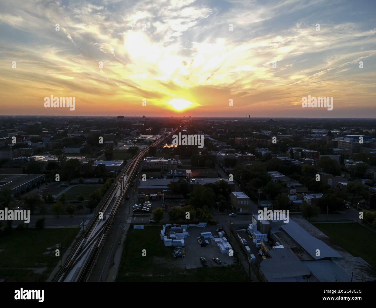 Chicago neighborhood aerial hi-res stock photography and images - Alamy