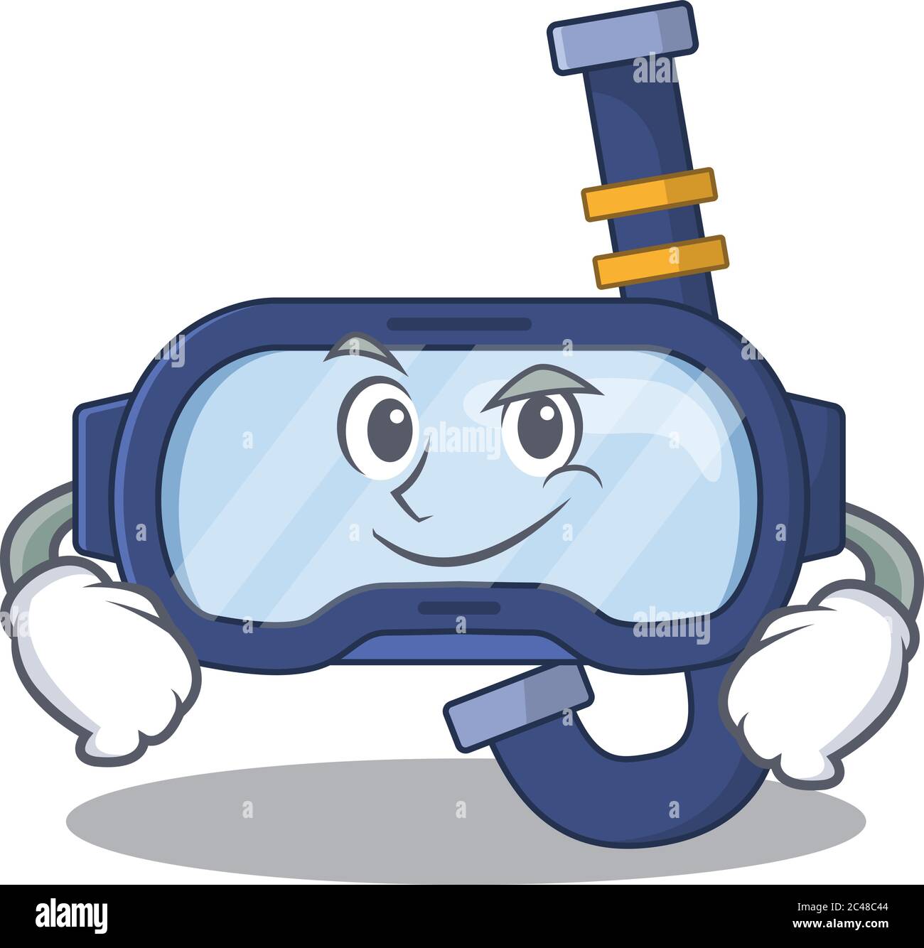 A cute caricature picture of dive glasses having confident gesture ...