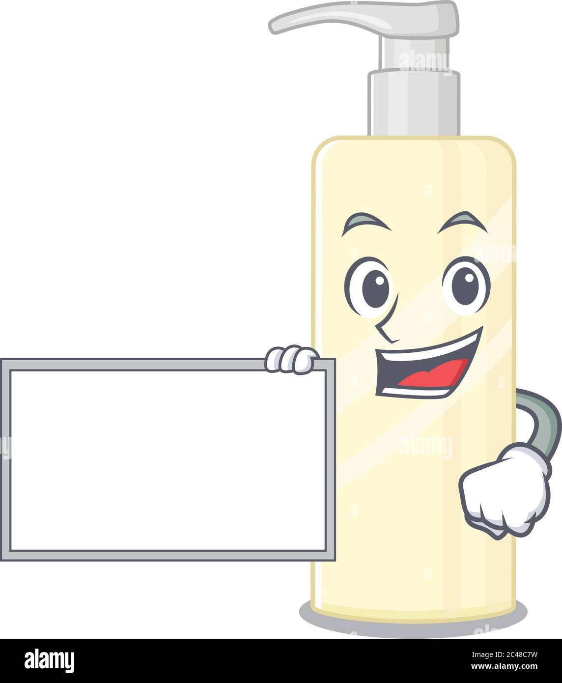 Cartoon character style of hair mask holding a white board Stock Vector ...