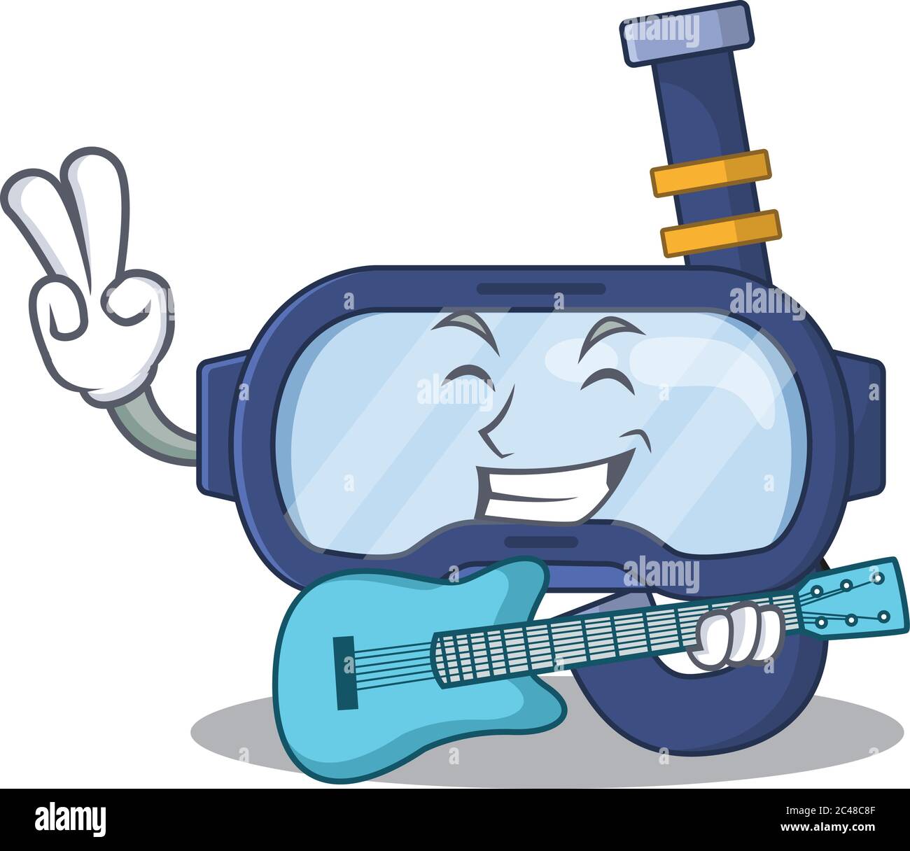 Dive glasses musician cartoon design playing a guitar Stock Vector ...