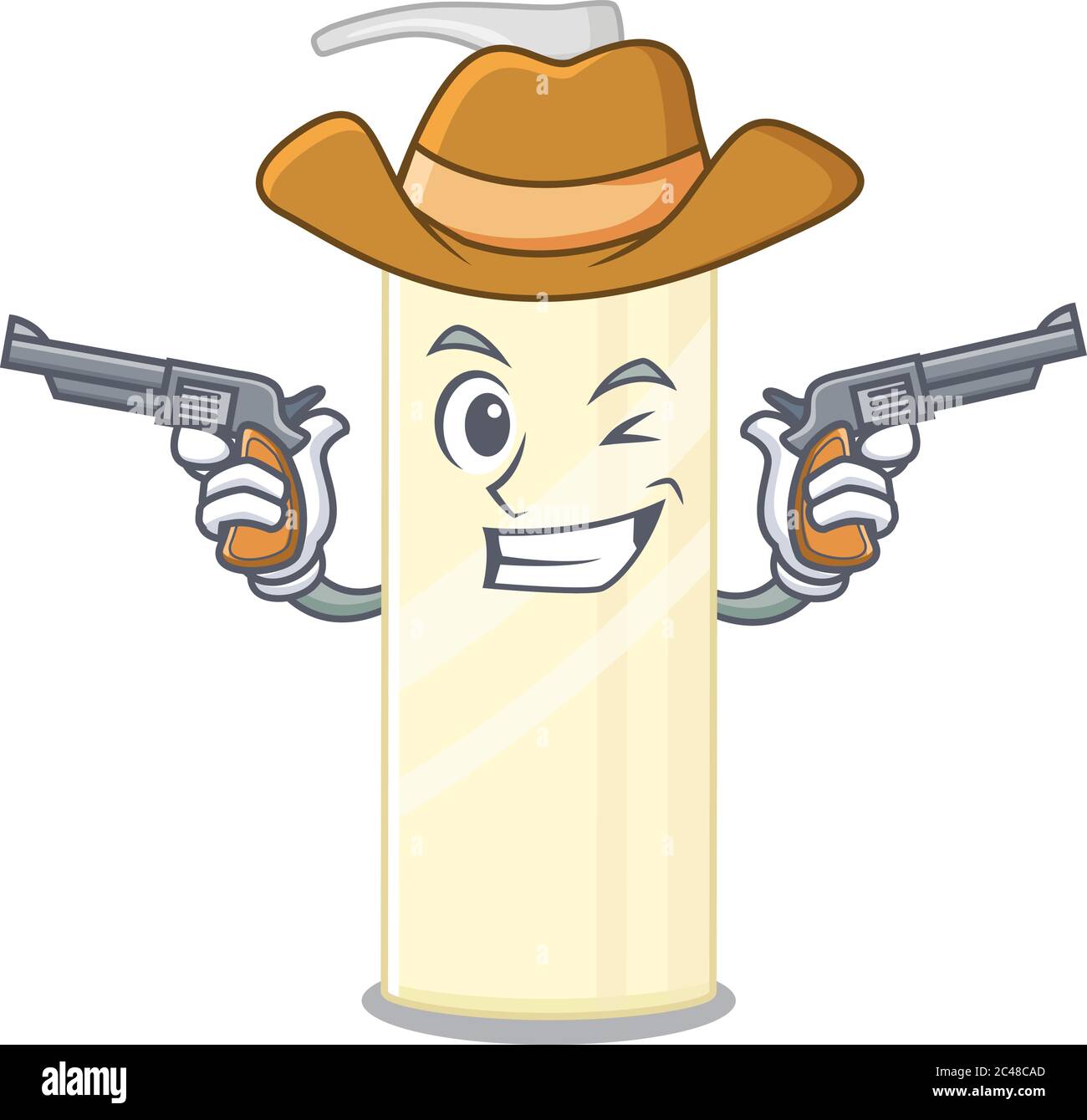 A wise cowboy of hair mask Cartoon design with guns Stock Vector Image ...