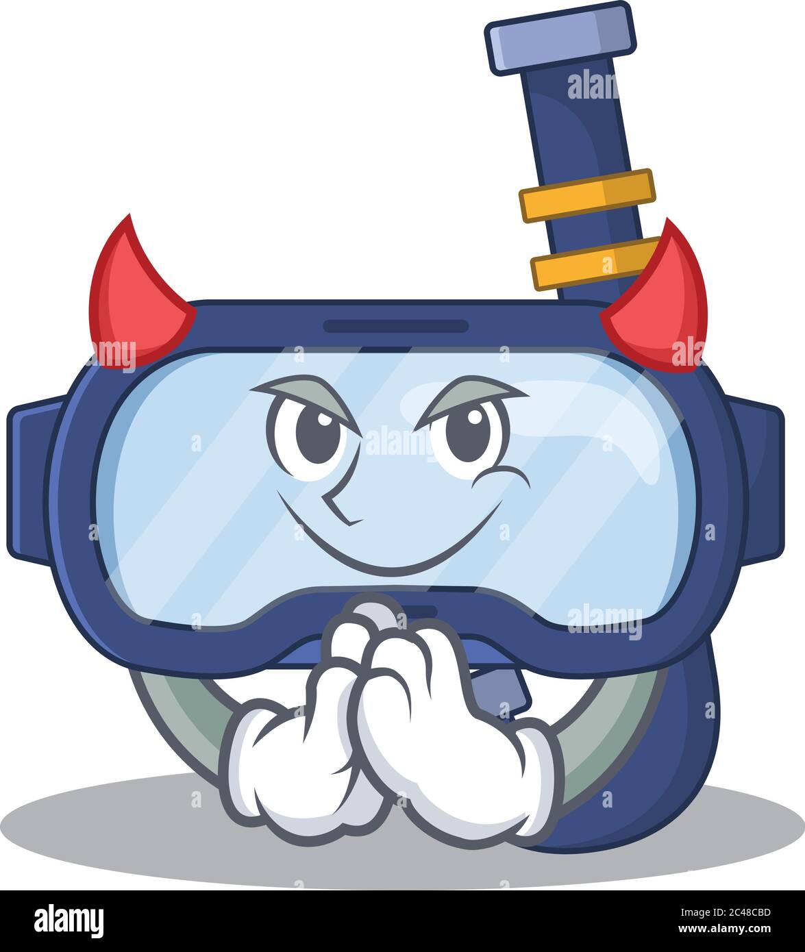 Dive glasses clothed as devil cartoon character design on Halloween ...