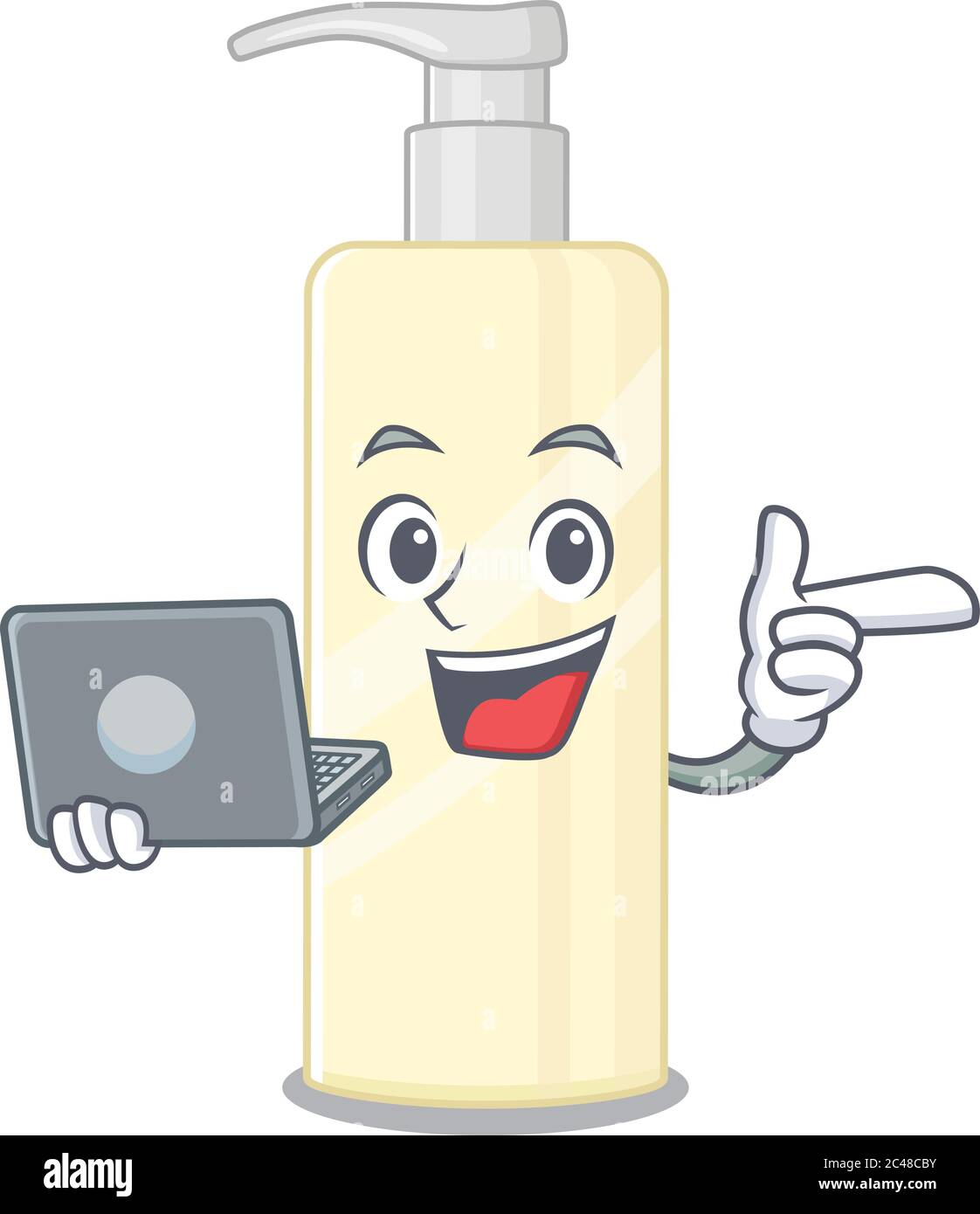 A neat cartoon character of hair mask l working at home during pandemic ...