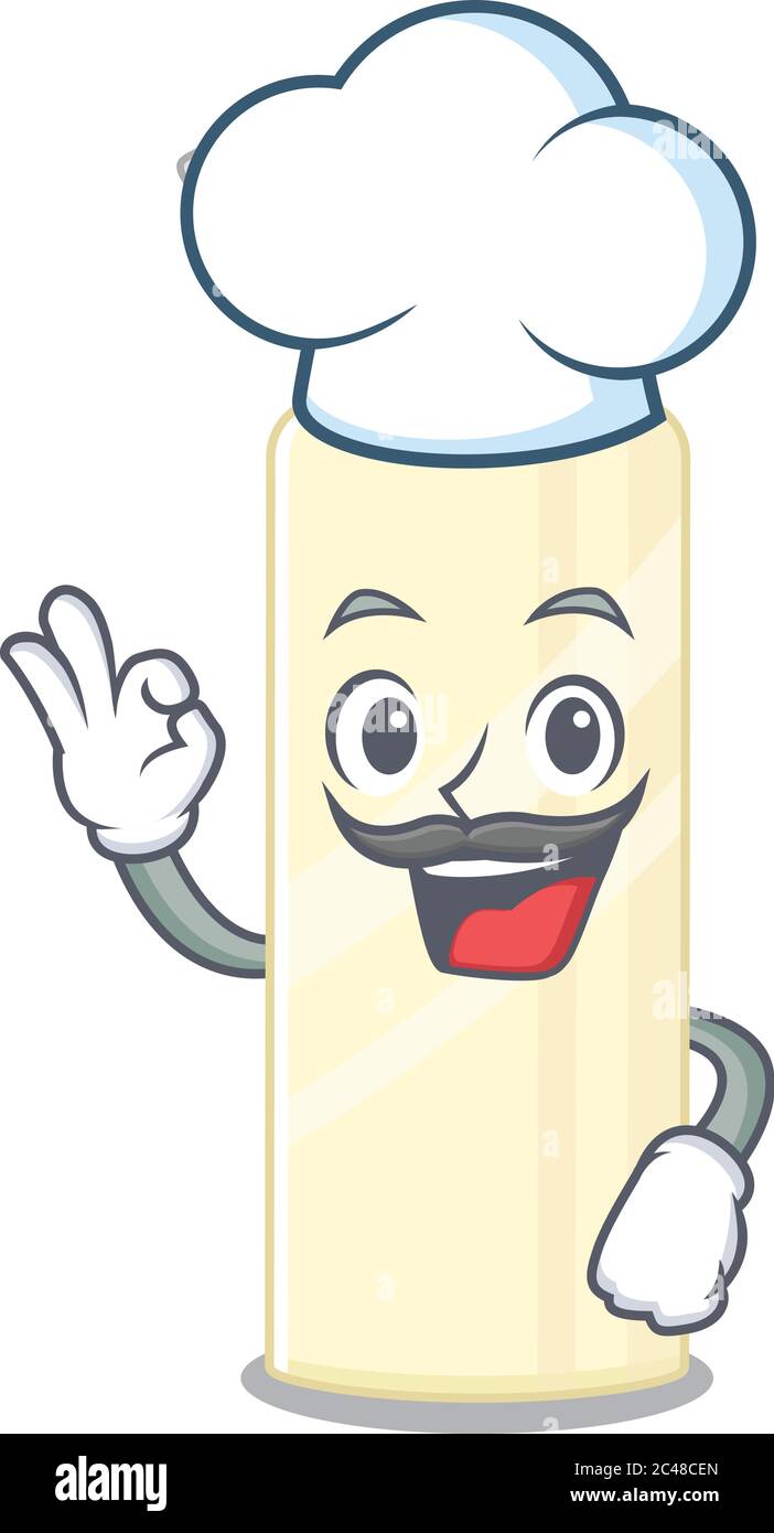 Hair mask chef cartoon drawing style wearing iconic chef hat Stock ...