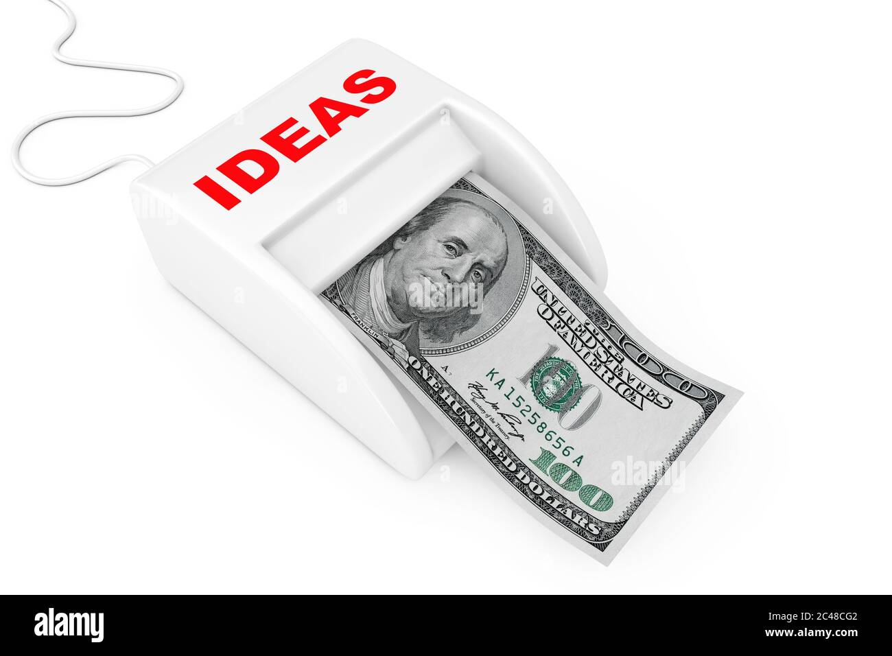 Make Money with Ideas Concept. Money Maker Ideas Machine with Dollars ...