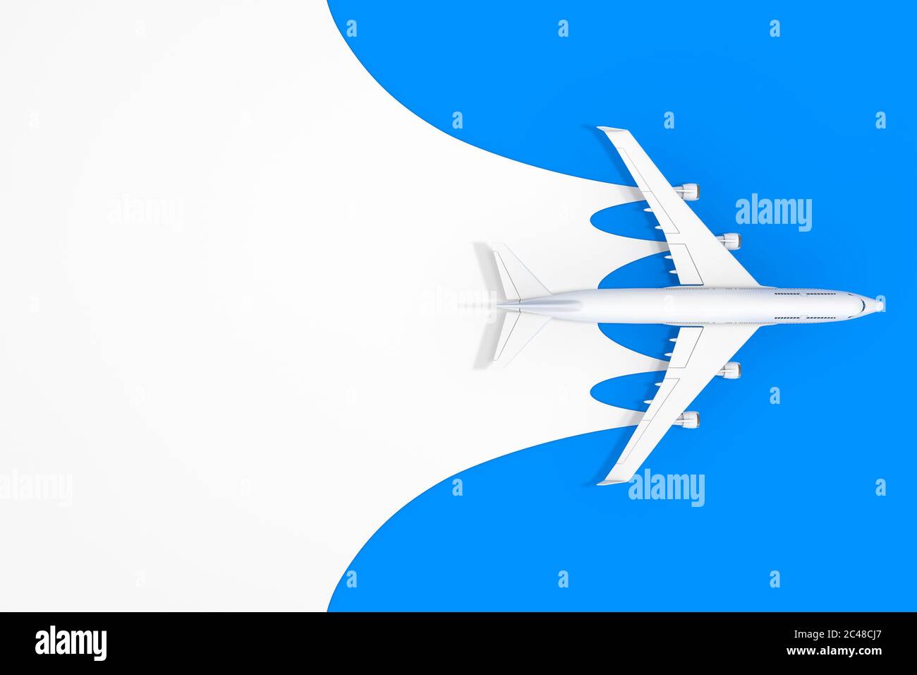 Top View of White Jet Passenger's Airplane with Blank Space for Your ...