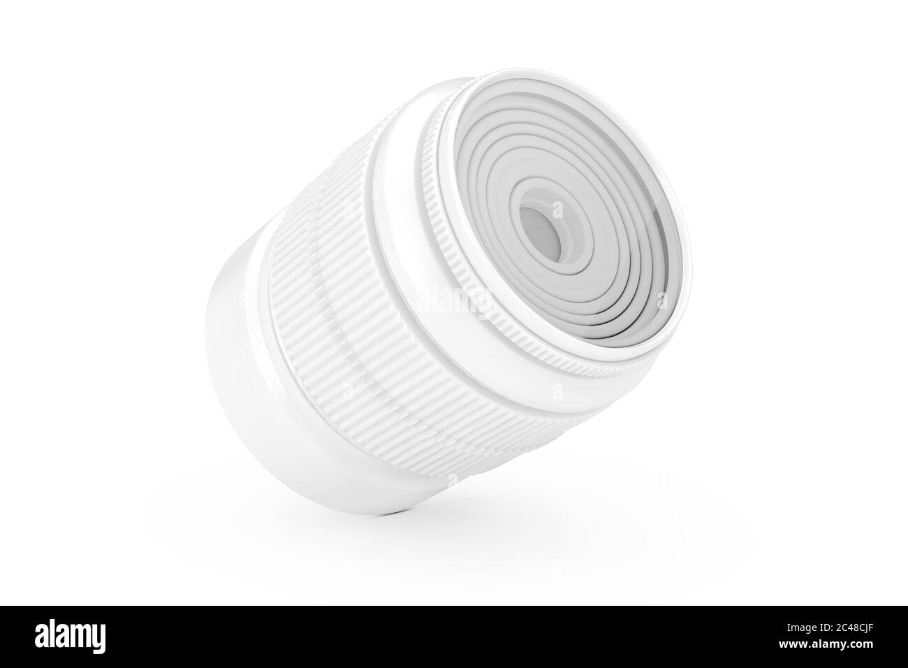 White Blank Camera Photo Lens in Clay Style on a white background. 3d ...