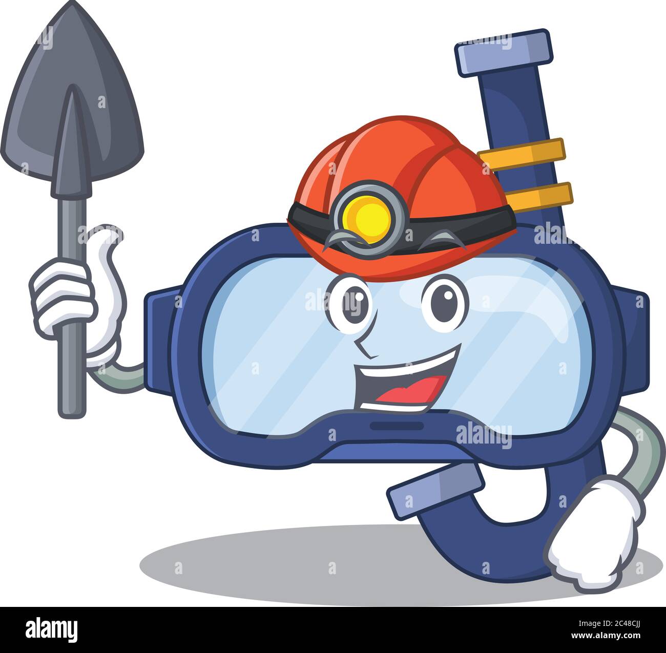 Dive glasses cartoon image design as a miner with tool and helmet Stock ...