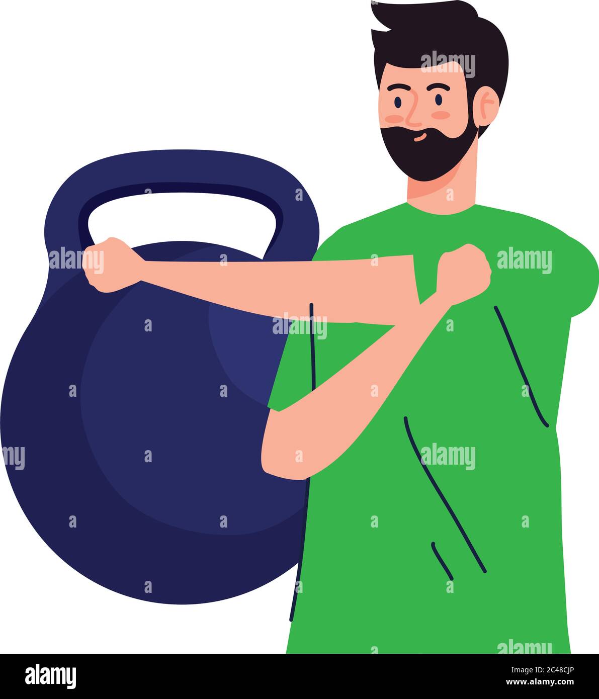 Young man in sportswear stretching Stock Vector Images - Alamy