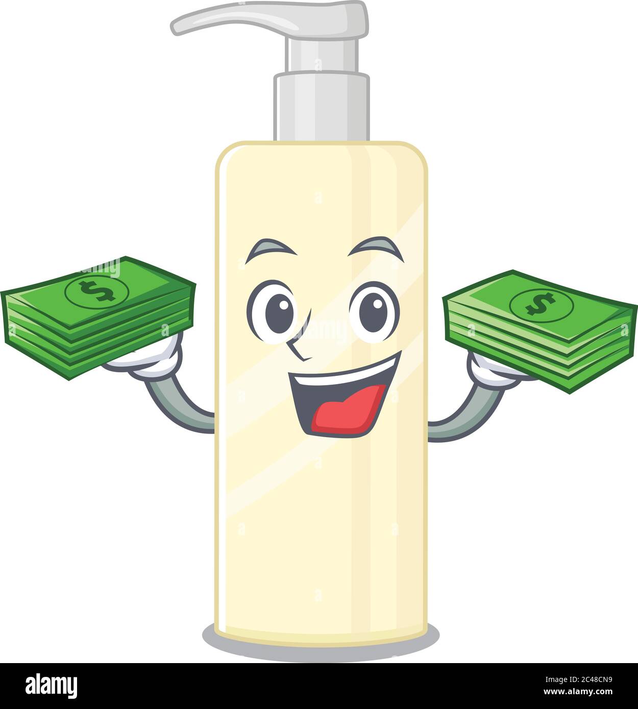 A wealthy hair mask cartoon character having much money on hands Stock ...