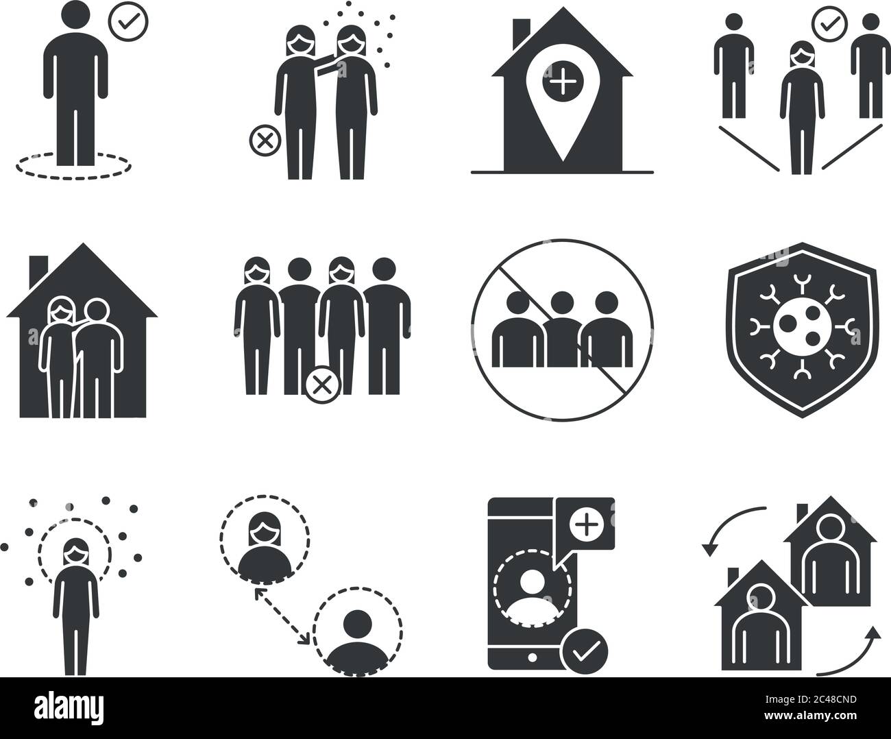 covid 19 coronavirus social distancing prevention, outbreak spreading ...