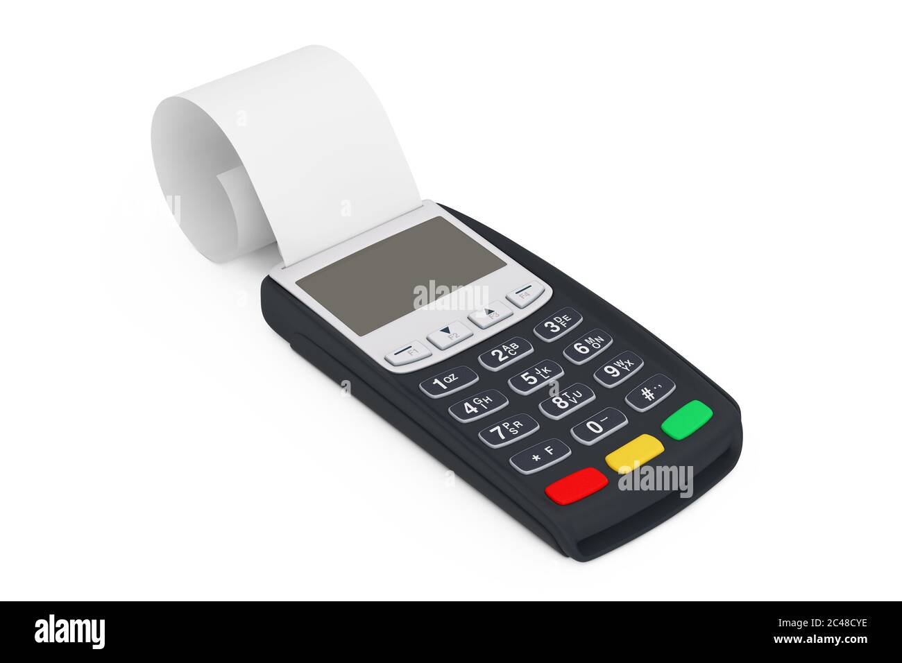 Bank Terminal Cash Register POS Machine for Payment with Blank Rolled ...