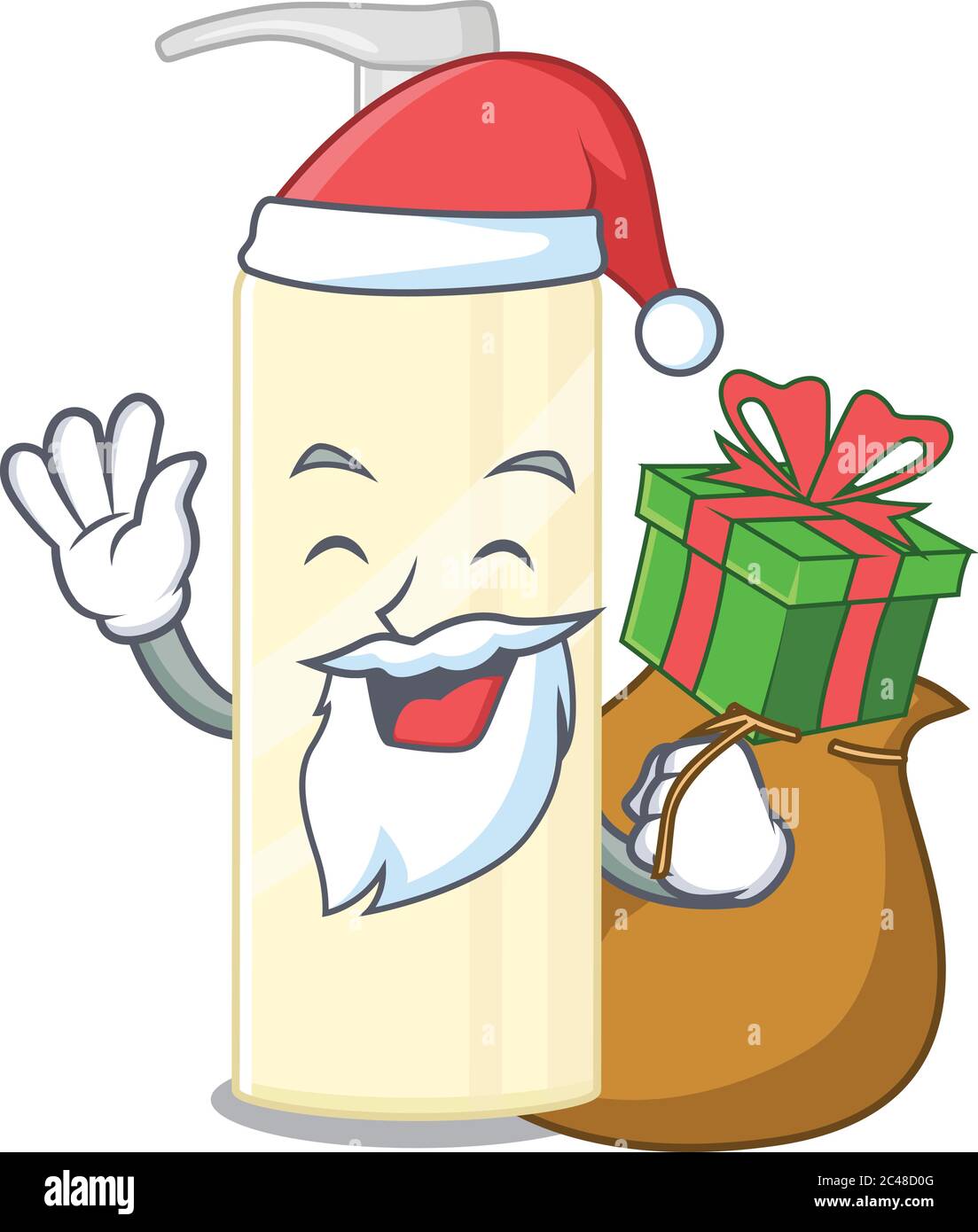 Cartoon design of hair mask Santa having Christmas gift Stock Vector ...
