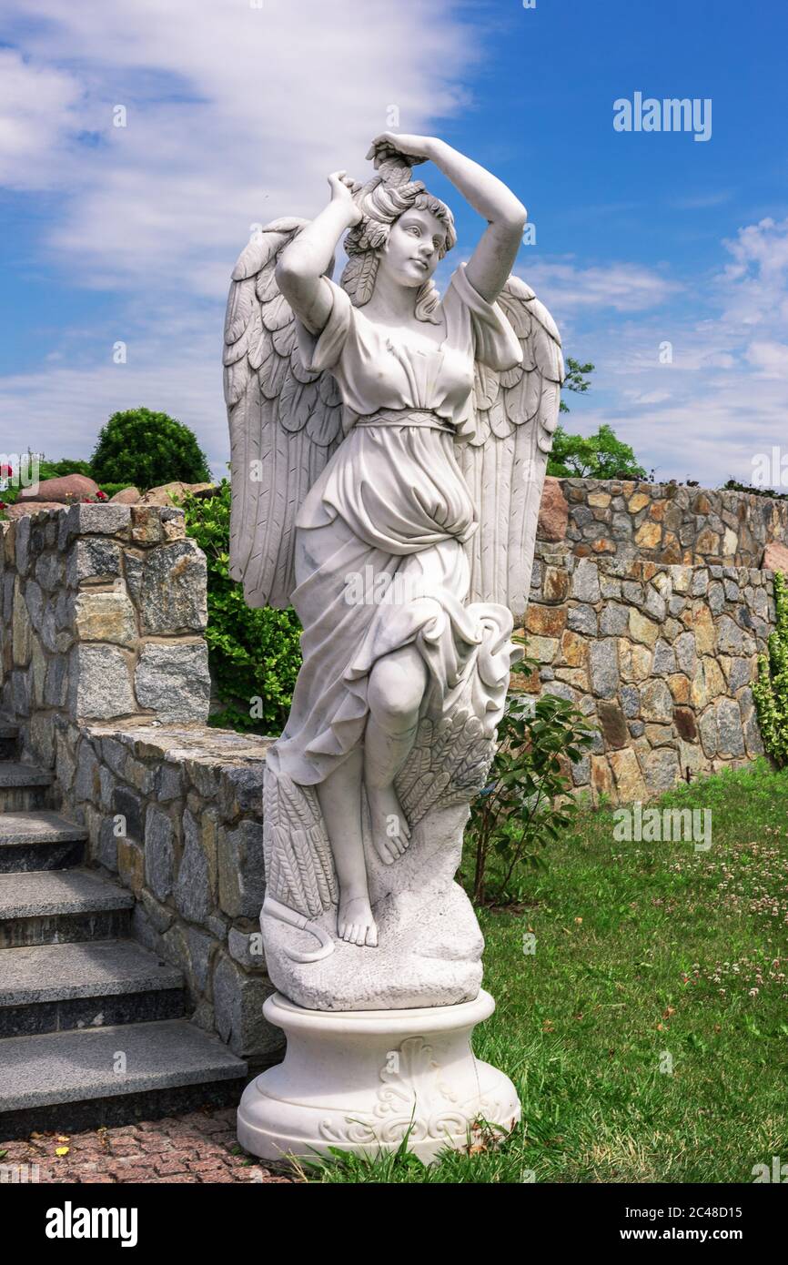 Buki or Buky, Kyiv Region, UKRAINE - June 30, 2019: Statue of an Angel ...
