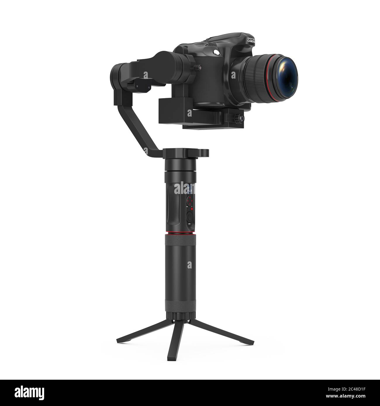 DSLR or Video Camera Gimbal Stabilization Tripod System on a white ...