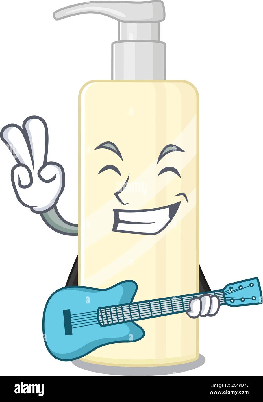 Hair mask musician cartoon design playing a guitar Stock Vector Image ...