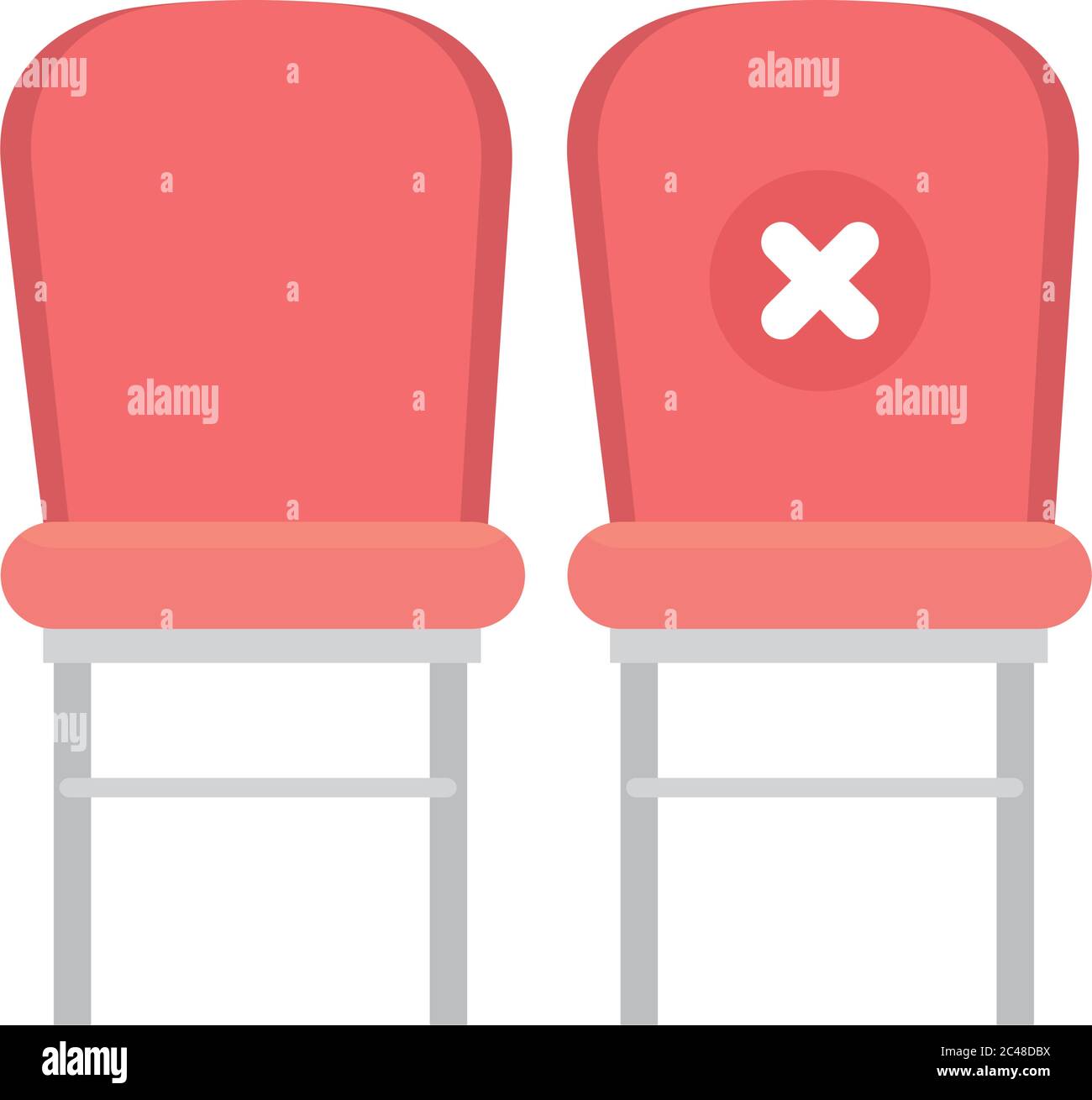 social distance concept, keep spaced between each chairs, increasing ...