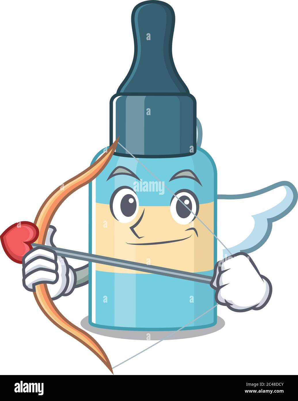 A lovable hair oil as a romantic cupid cartoon picture with arrow Stock ...
