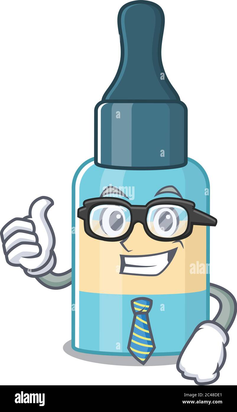 cartoon mascot style of hair oil Businessman with glasses and tie Stock ...