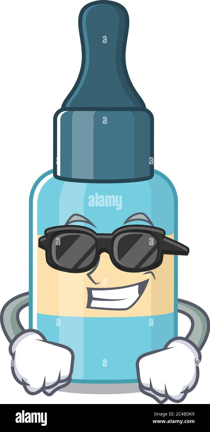 Fabulous hair oil cartoon character wearing classy black glasses Stock ...