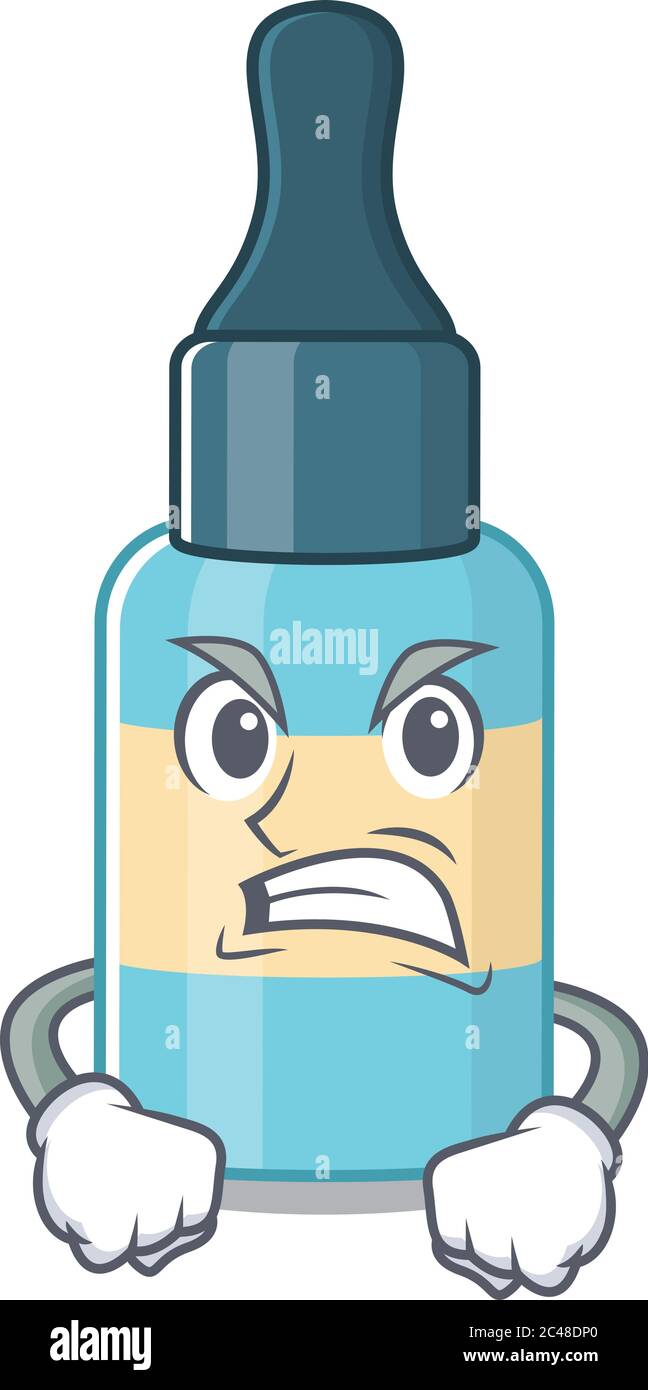 A cartoon picture style of hair oil having a mad face Stock Vector ...