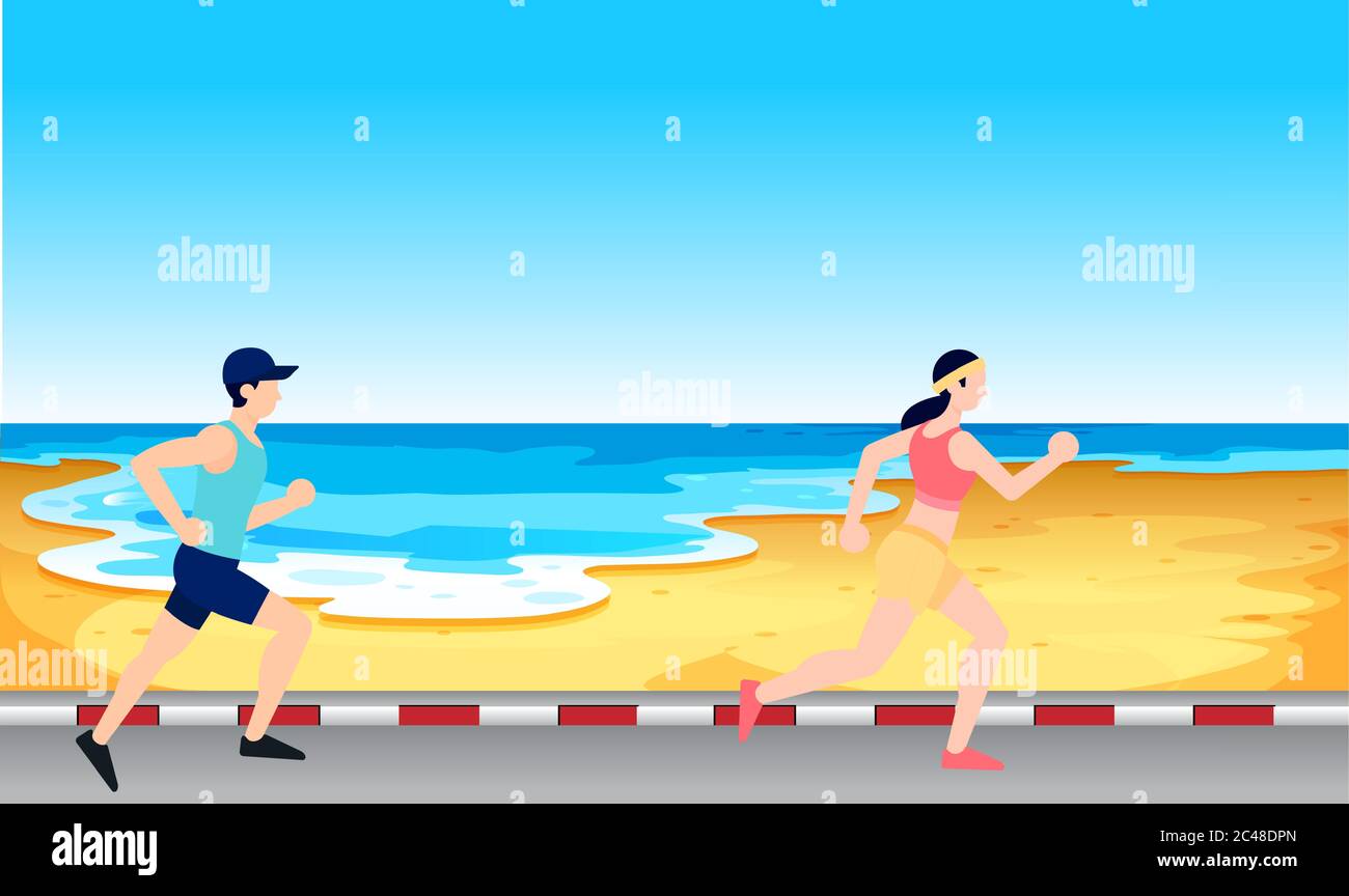 Male on beach Stock Vector Images - Alamy