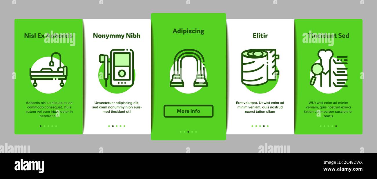 Physical Therapy And Recovery Onboarding Elements Icons Set Vector ...