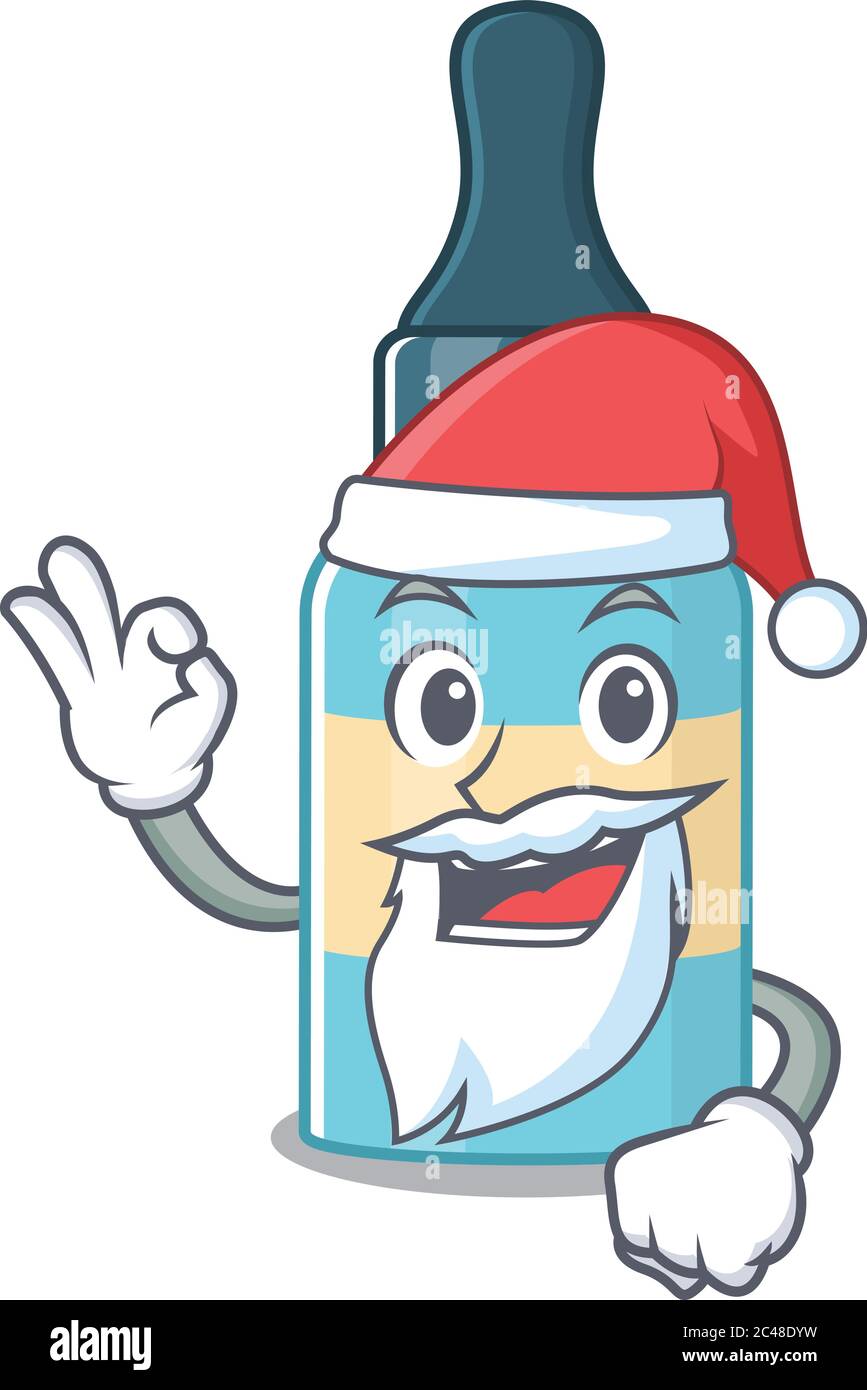 cartoon character of hair oil Santa with cute ok finger Stock Vector ...