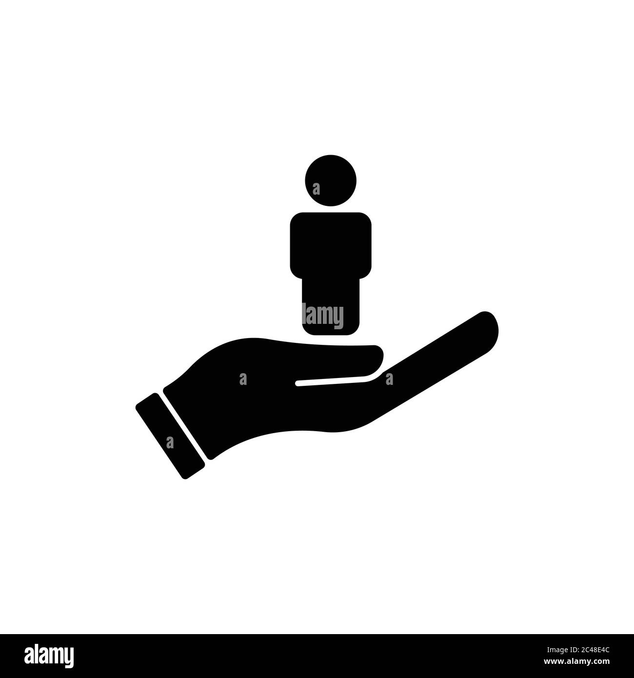 Social worker symbol. hand and people icon. Design template vector ...