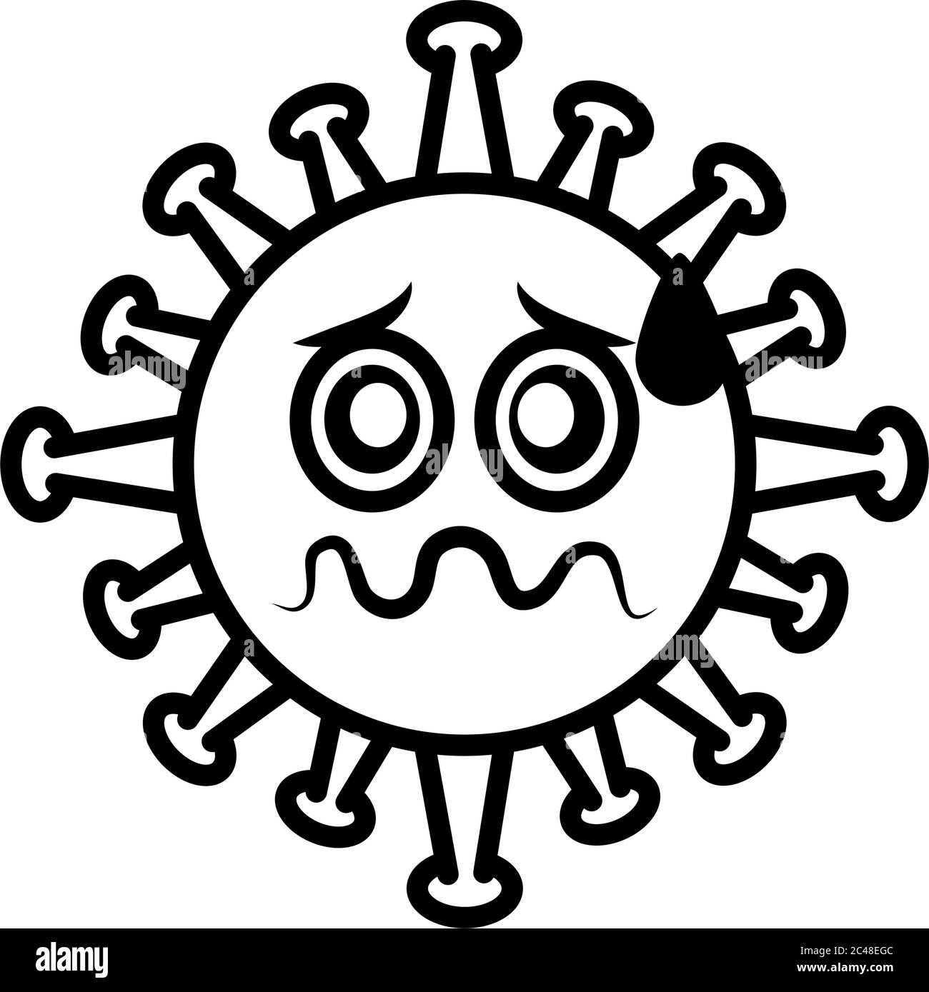 virus emoticon, covid-19 emoji character infection, face dizzy line ...