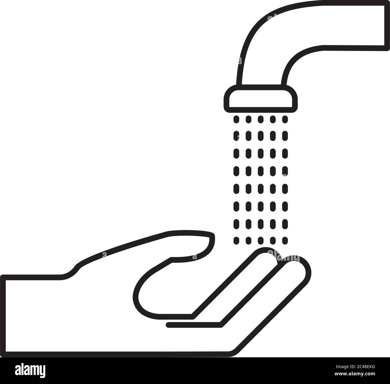 Hand under tap Stock Vector Images - Alamy