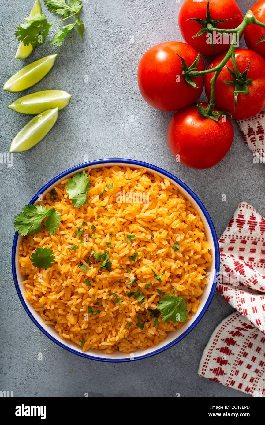 Mexican rice with tomatoes Stock Photo - Alamy