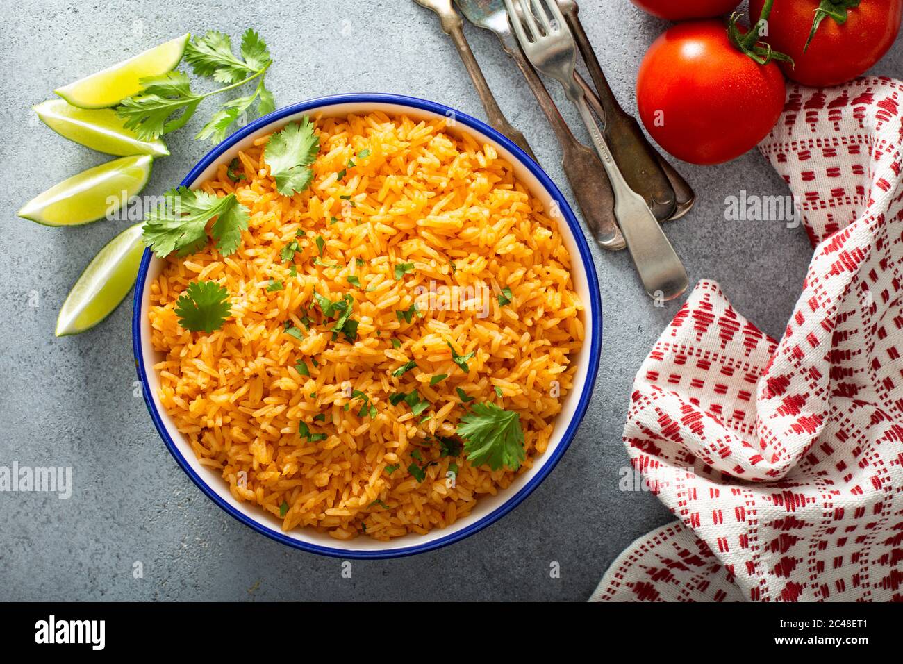 Mexican rice with tomatoes Stock Photo - Alamy
