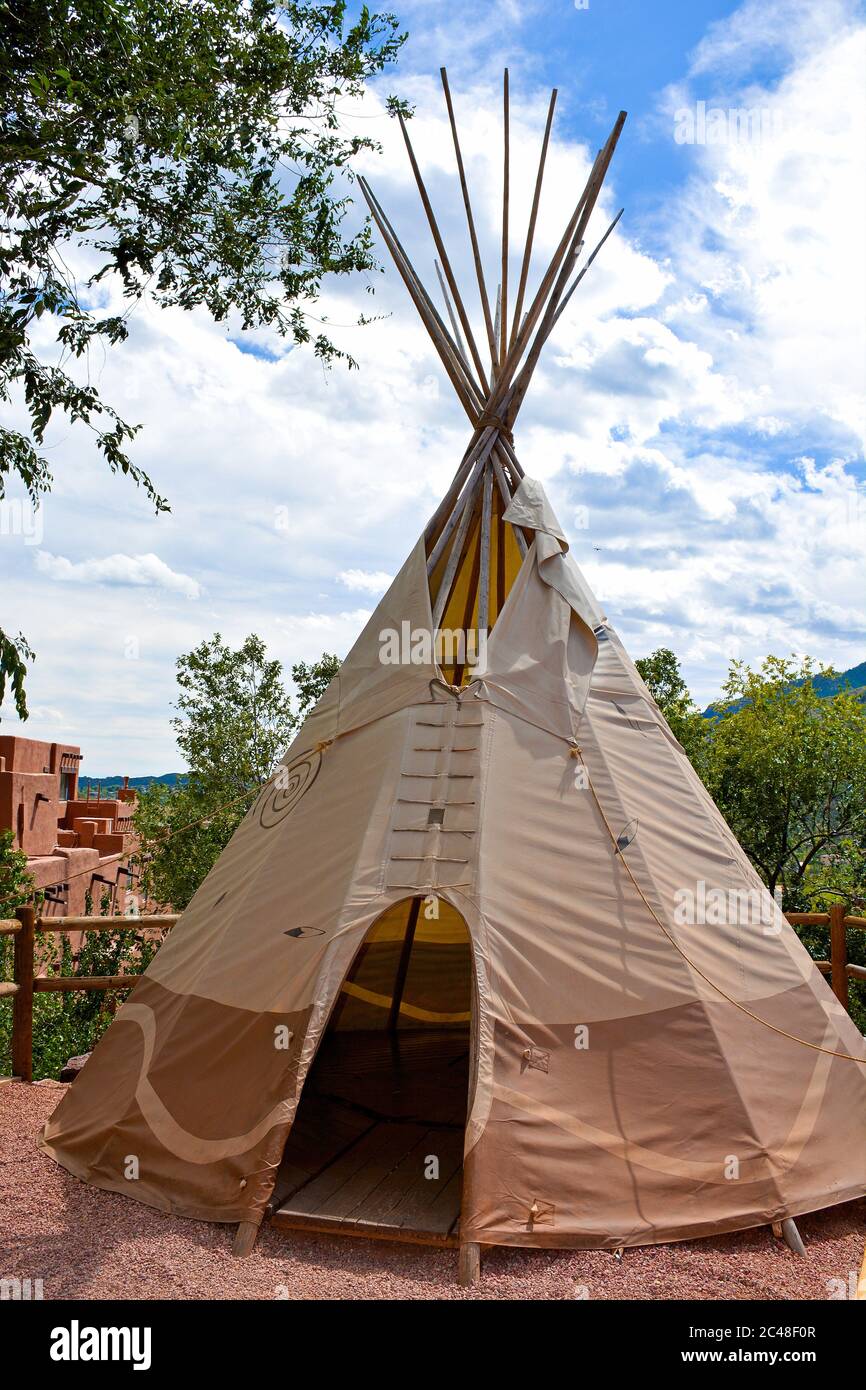Vertical shot of an old Indian tent-tipi Stock Photo - Alamy
