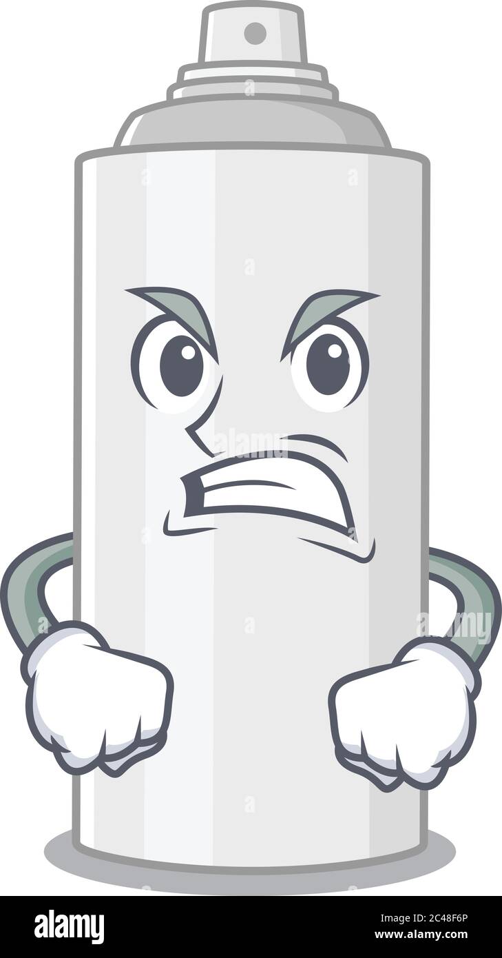 A cartoon picture style of hair spray having a mad face Stock Vector ...