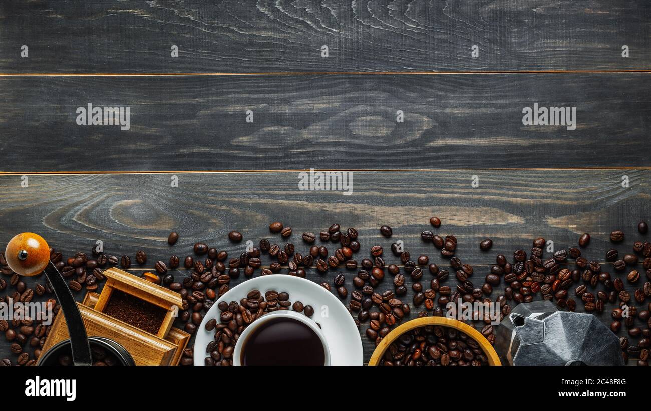 enjoy of drink coffee background concept with copyspace Stock Photo - Alamy