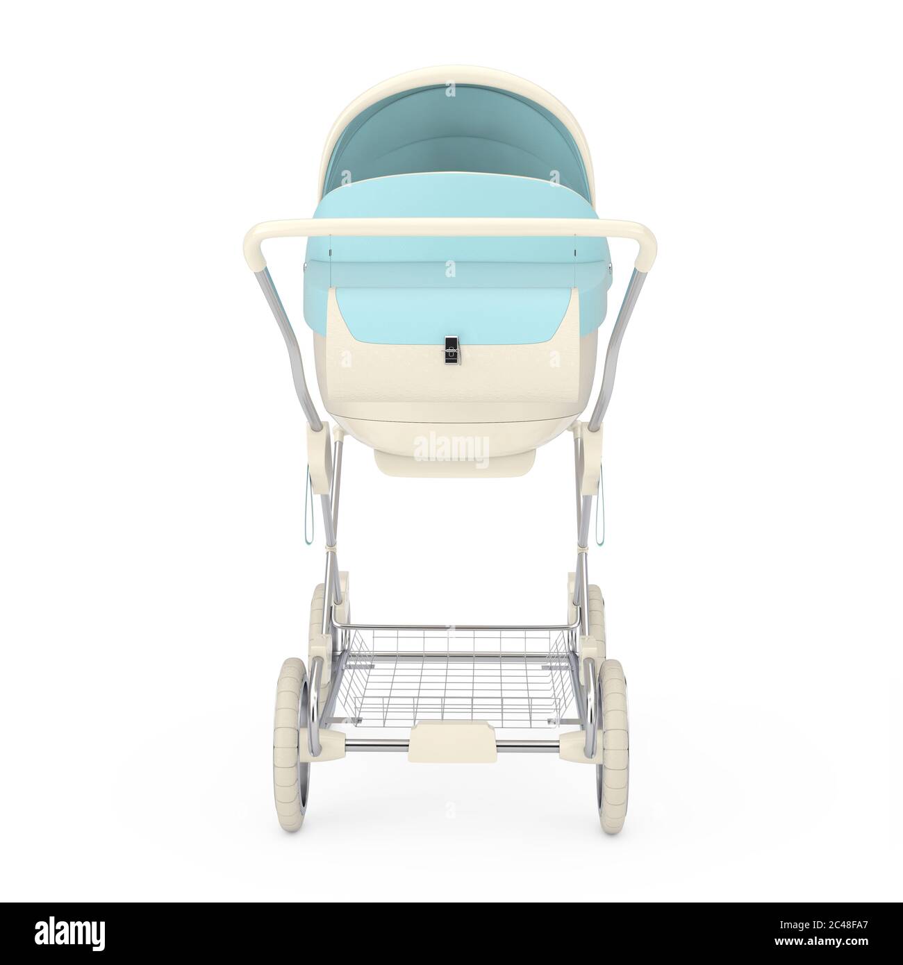 Modern Blue Baby Carriage, Stroller, Pram on a white background. 3d ...