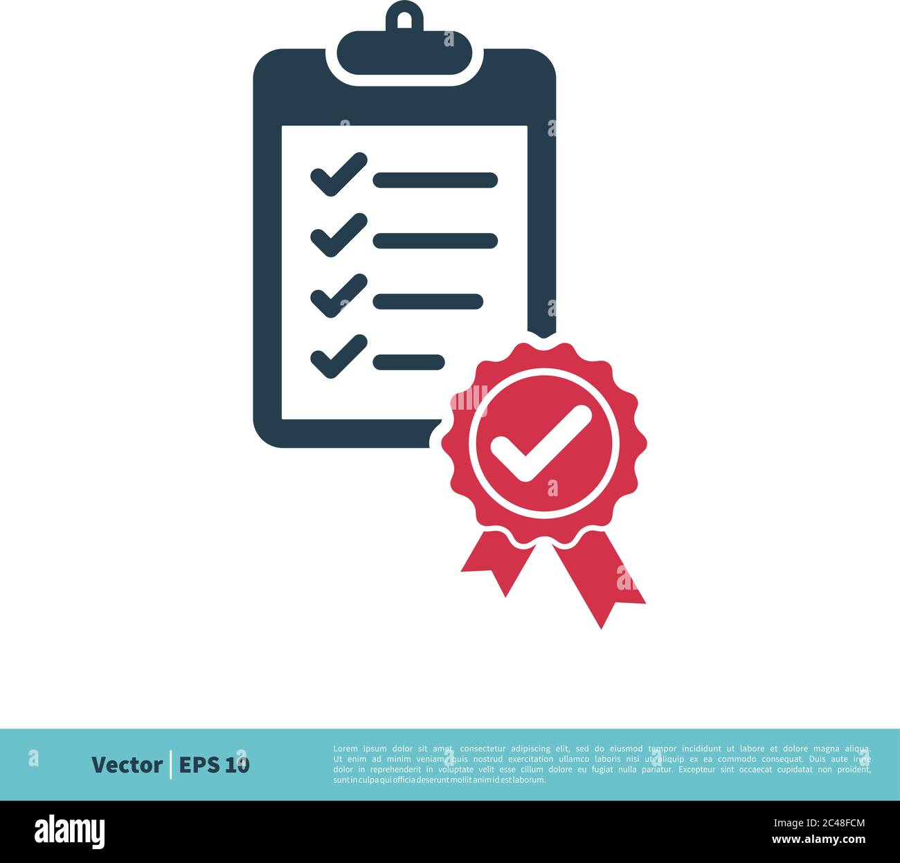 Check mark Award Rosette Stamp Clipboard Icon Vector Logo Template Illustration Design. Vector ...