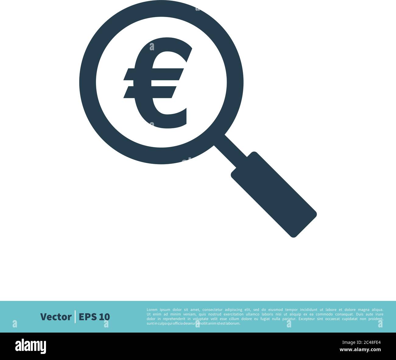 Magnifying Glass and Euro Icon Vector Logo Template Illustration Design ...