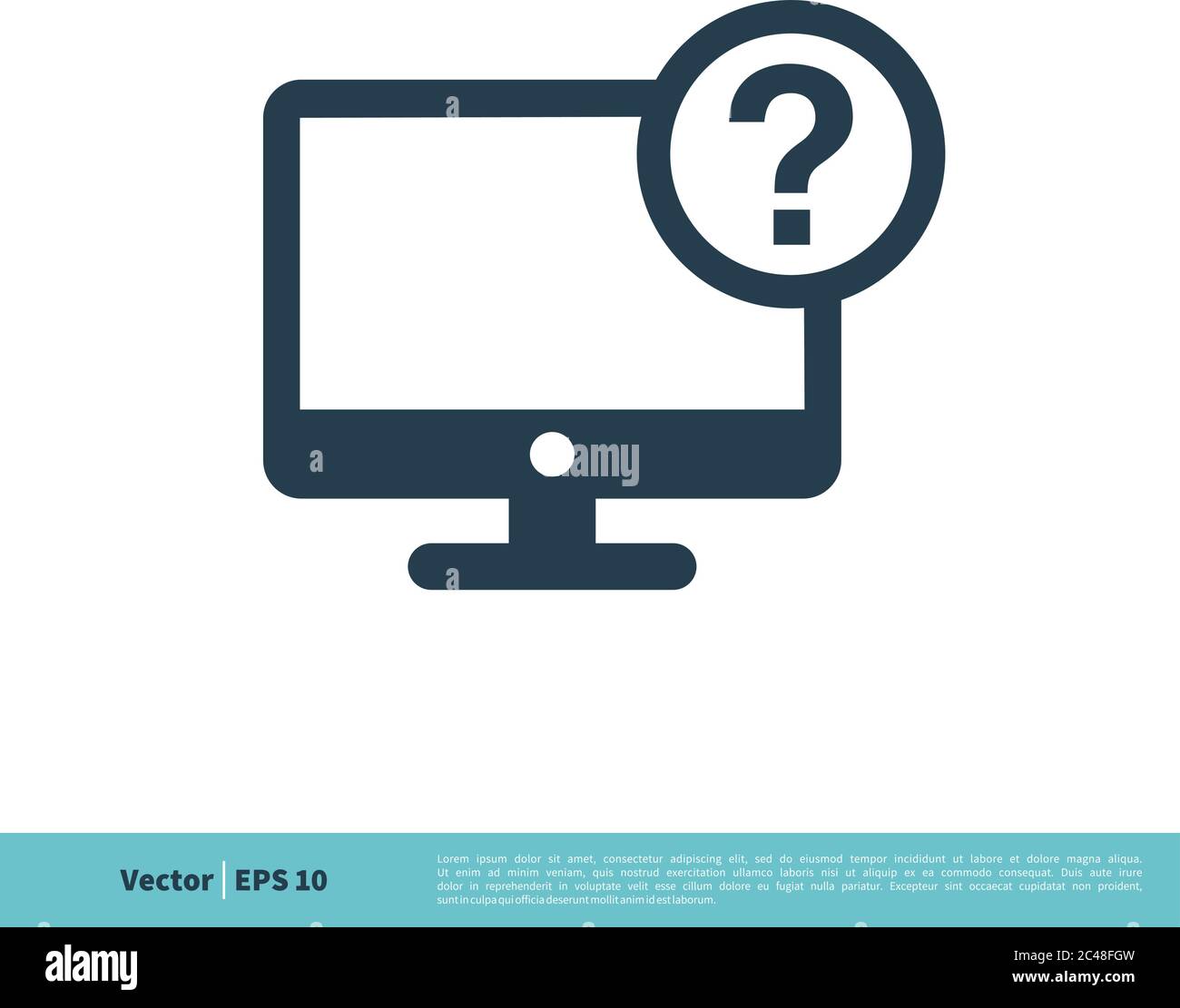 Monitor, Screen, Television Help Icon Vector Logo Template Illustration ...