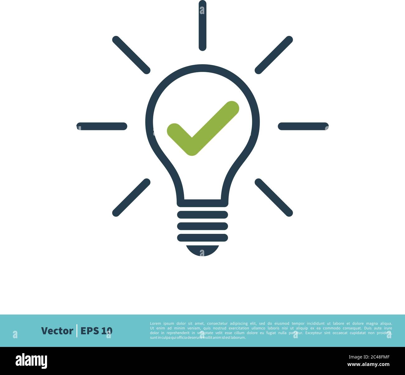 Light Bulb Check Mark Icon Vector Logo Template Illustration Design ...
