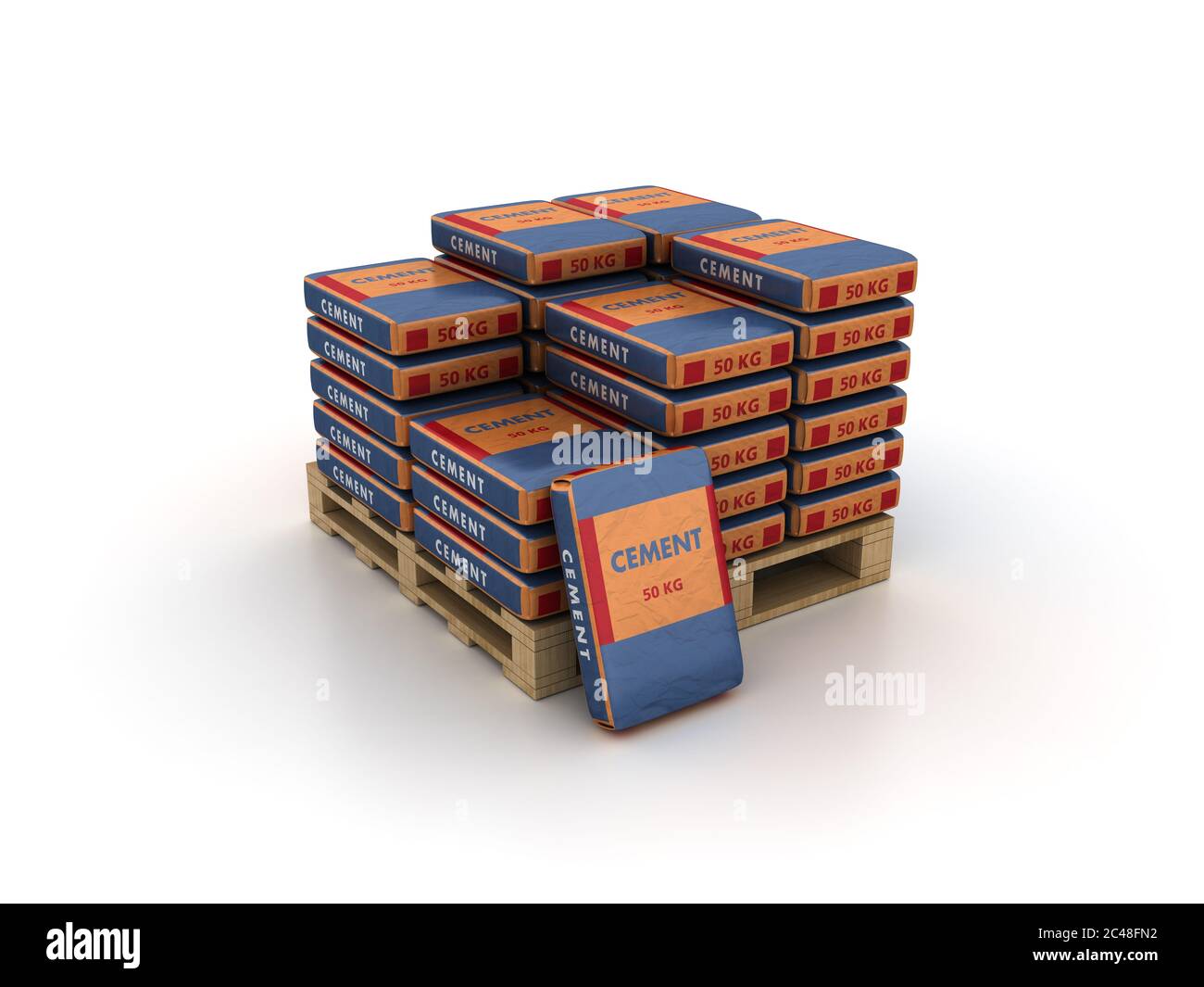 3D rendering illustration of cement boxes one on another Stock Photo ...