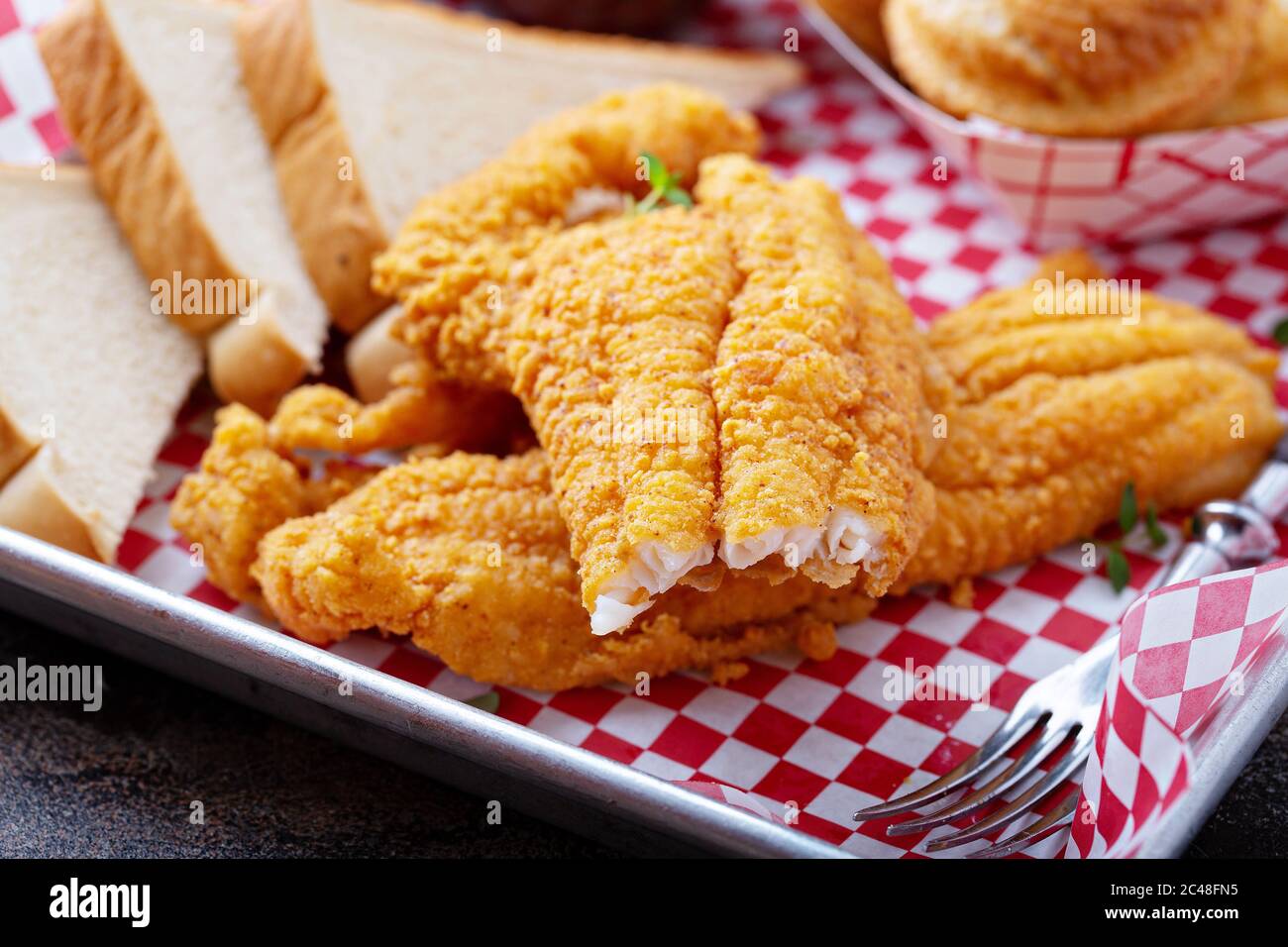 Breaded fried fillets fish hi-res stock photography and images - Alamy