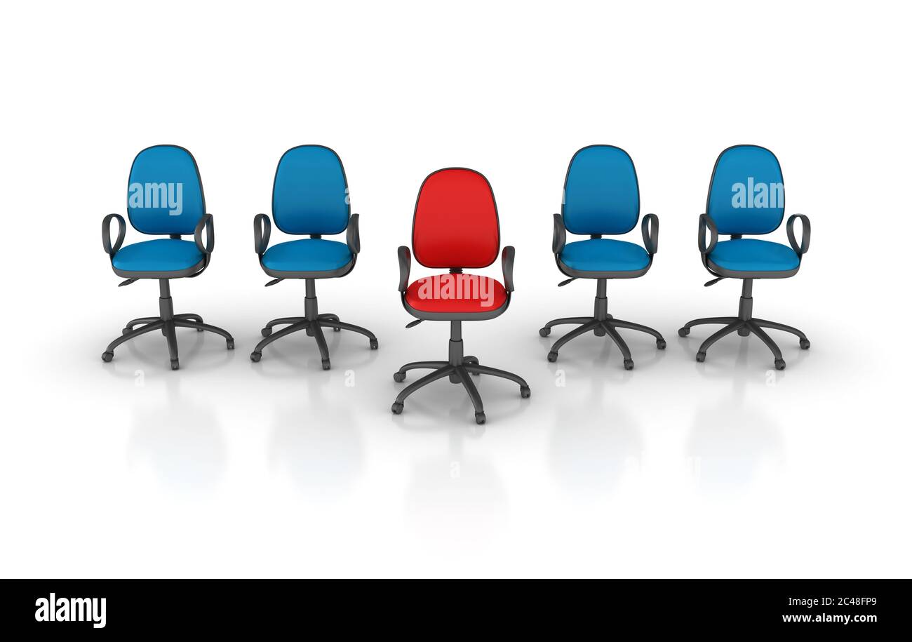 3D rendering illustration of conference chairs isolated on the white ...