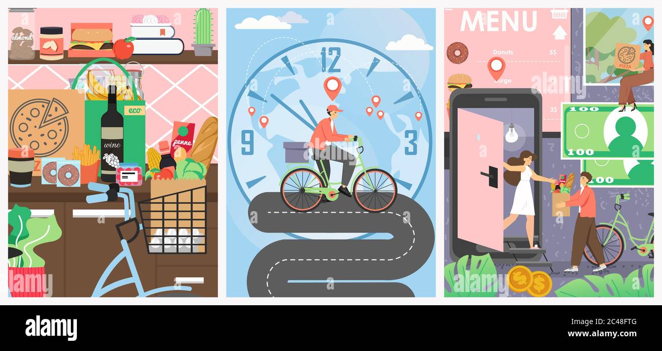 Home food delivery vector poster template set Stock Vector Image & Art ...