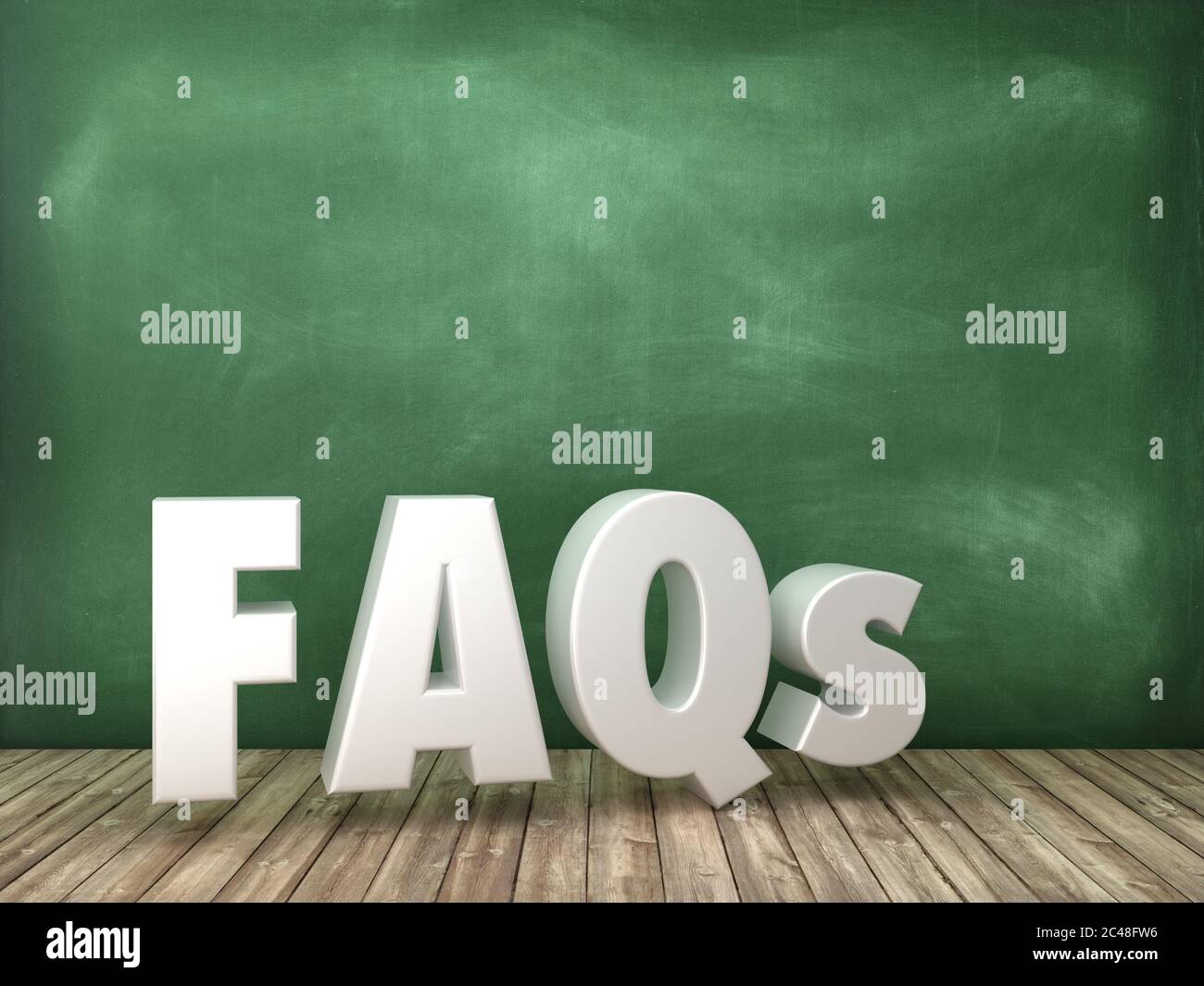 3D rendering illustration of the phrase FAQs Stock Photo - Alamy