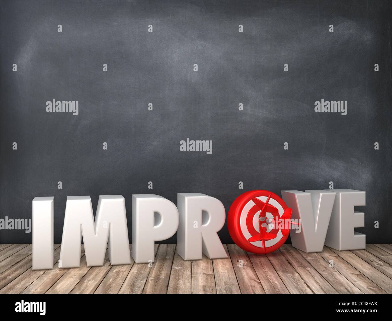 3D rendering illustration of the word improve with white letters Stock ...