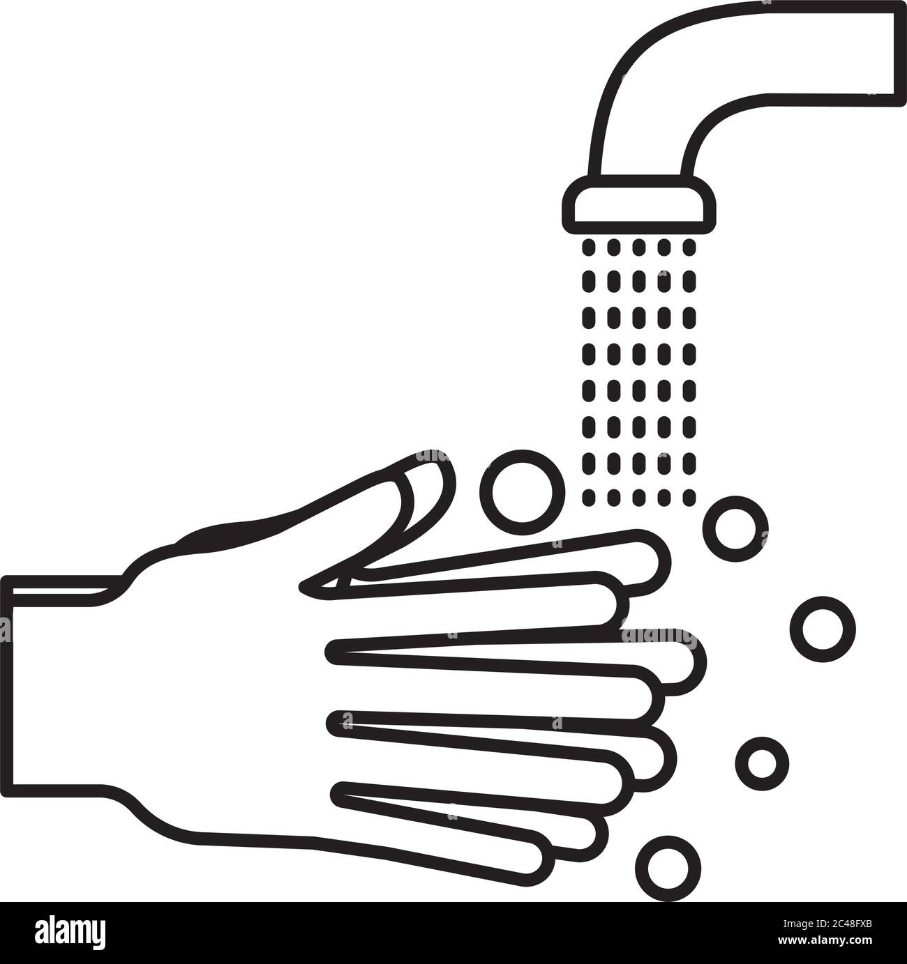 Washing hands under tap Black and White Stock Photos & Images - Alamy