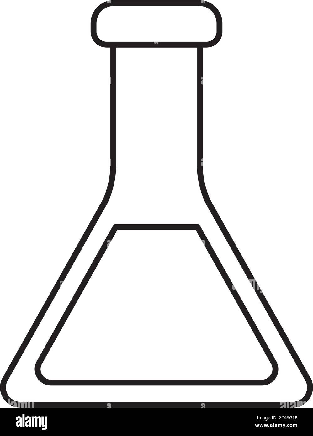 Flask line style icon design, Chemistry science and laboratory theme ...